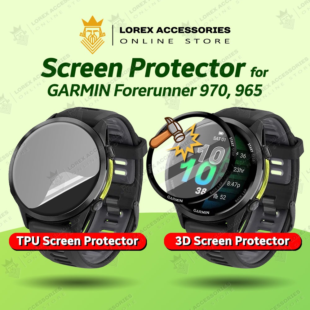 Screen Protector for Garmin Watch Forerunner 970 965, 3D PMMA Full ...