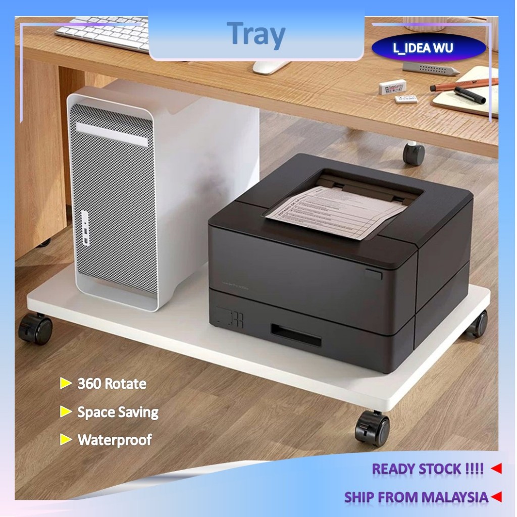 Movable Storage Computer Tray Organizer Rack Printer Tray PC Tray CPU ...