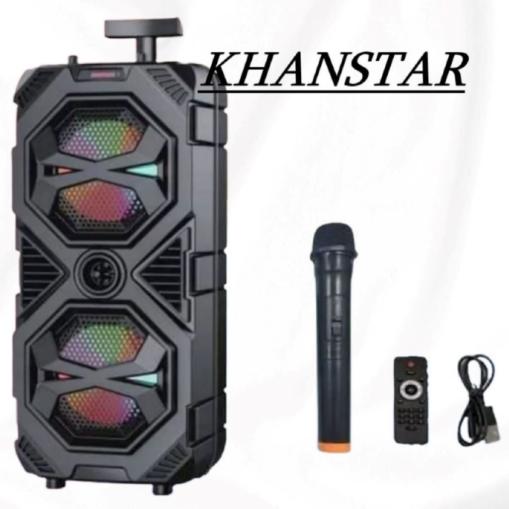 [Malaysia Stock] ZQS-8212 8"Inch with Wireless Mic LED Portable Super Bass Speaker Bluetooth/USB ...