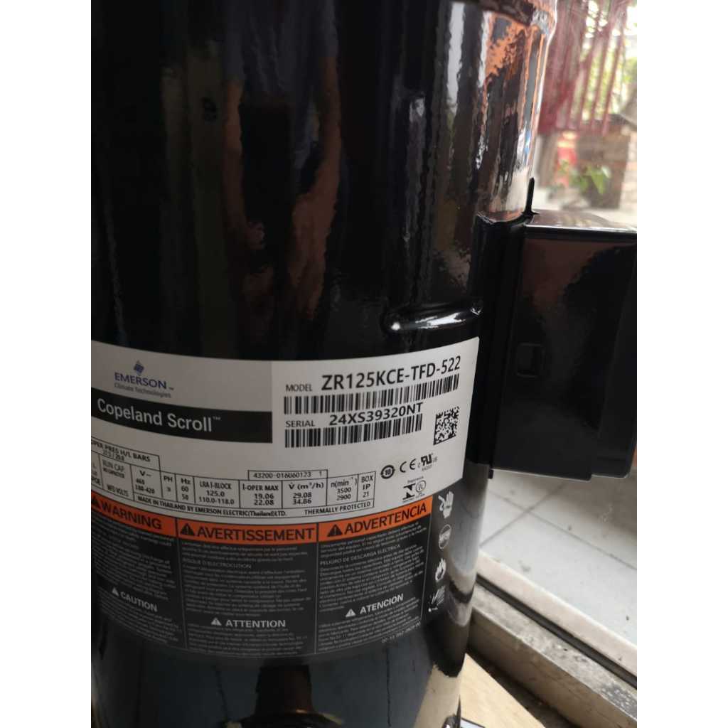 Emerson Copeland ZR125KCE-TFD-522 (10hp) Air Conditioner Compressor ...