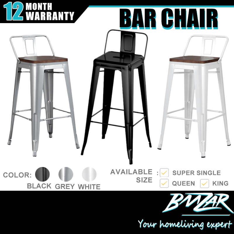 𝐁𝐌𝐙𝐀𝐑 𝙄𝙣 𝙎𝙩𝙤𝙘𝙠 76CM Bar Stool Cafe Chair Metal Kitchen High Stool ...