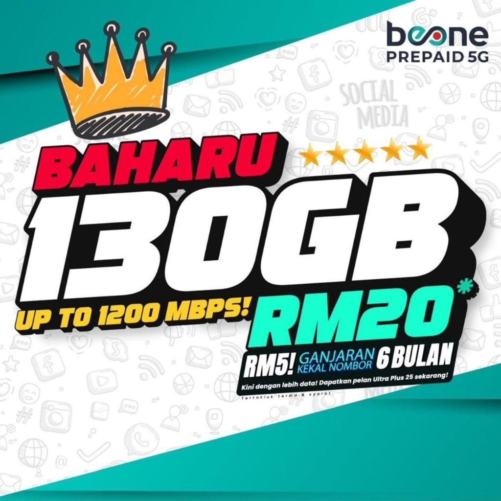 KAD SIM PRABAYAR BEONE PREPAID TERBAHARU ULTRA PLUS 5G/4G LIPUTAN ...