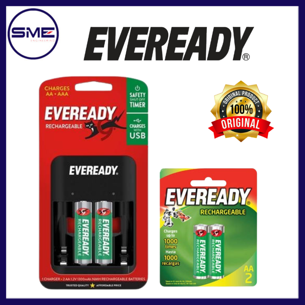 EVEREADY Rechargeable Value Charger With 2xAA Rechargeable Batteries ...