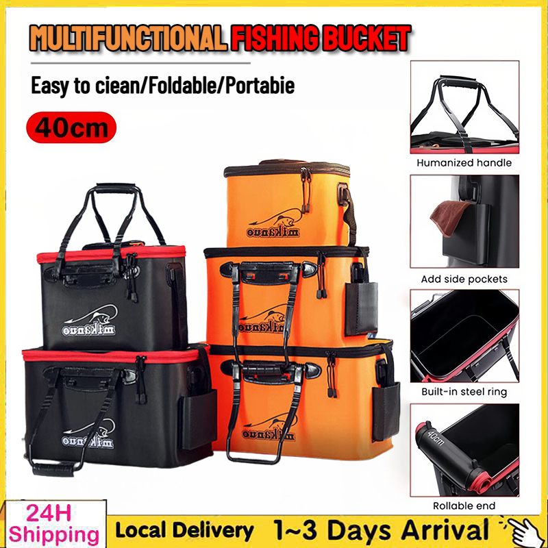 Portable Fish Bucket Outdoor EVA waterproof Fishing Rods bag Kotak ...