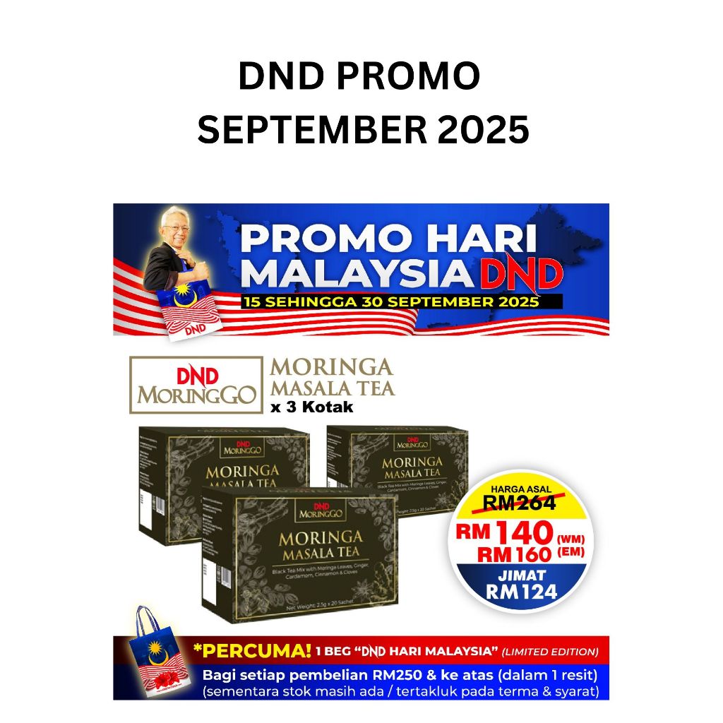 DND PROMO HARI MALAYSIA : DND MORINGGO MORINGA MASALA TEA (20 SACHETS X ...