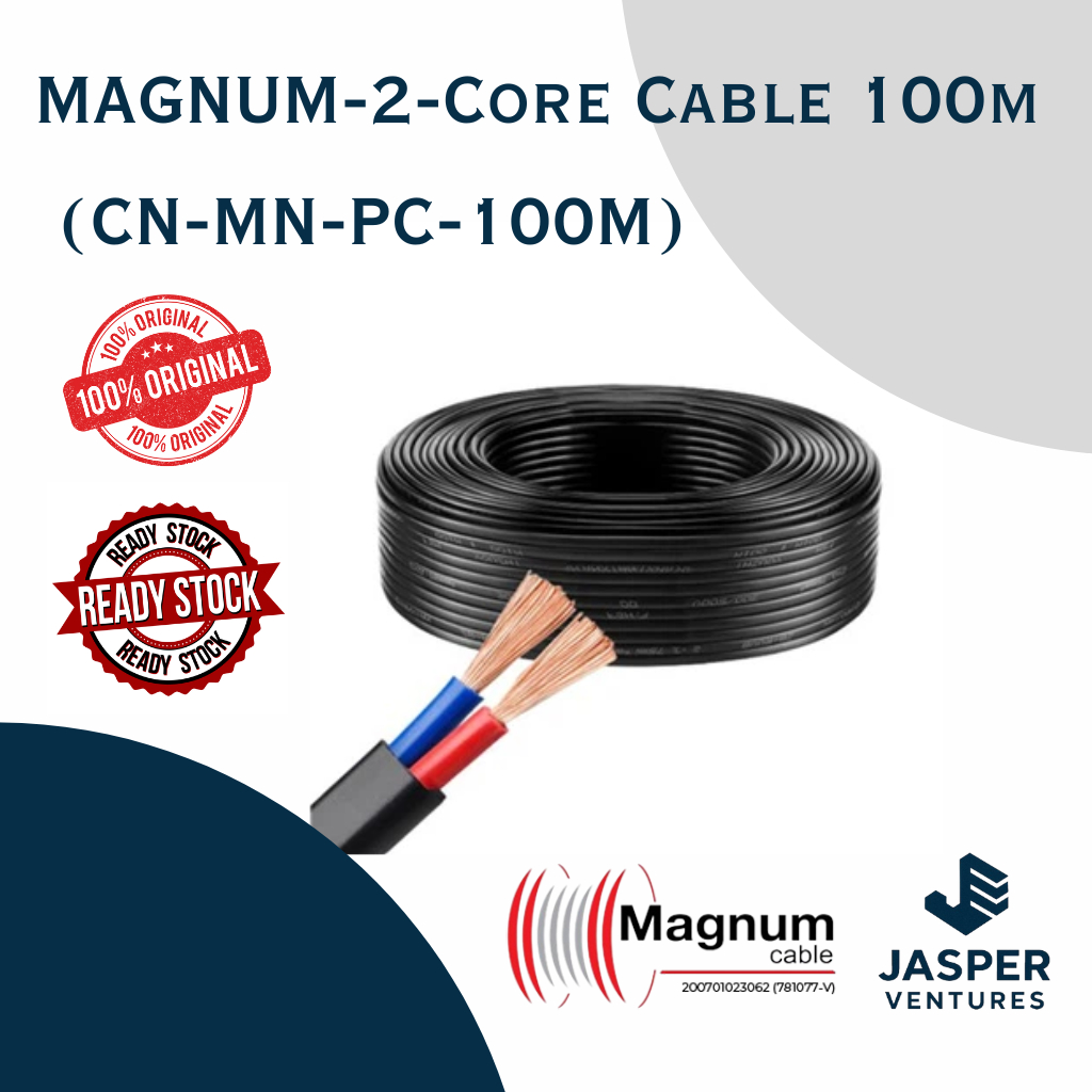 MAGNUM 2-Core Power Cable 100M - 100% TINNED COPPER (Made In Malaysia ...