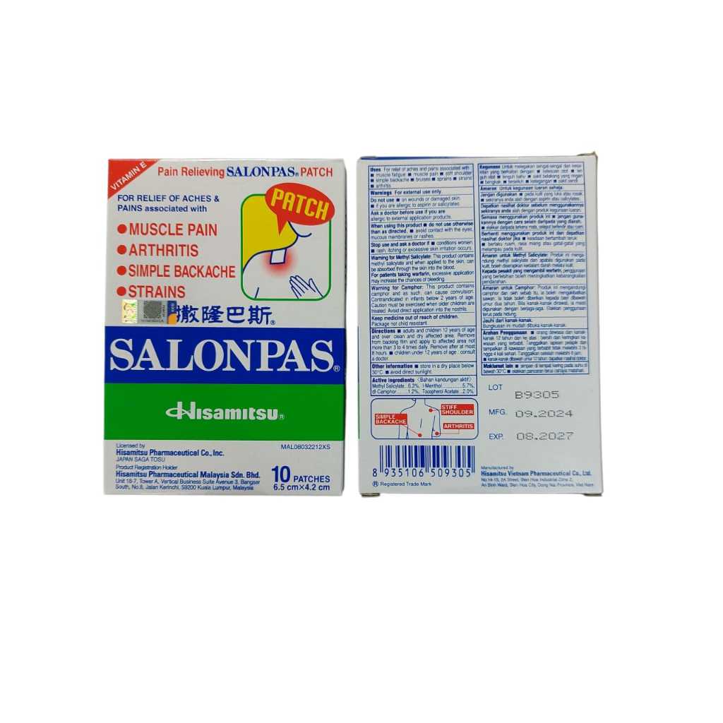 SALONPAS PATCH 6.5CMx4.2CM 10'S/BX | Shopee Malaysia