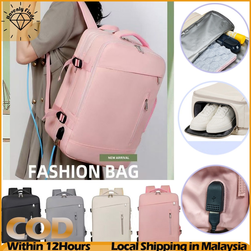 Beg ransel perjalanan bukaan lebar 180° beg ransel boleh kembang beg ...