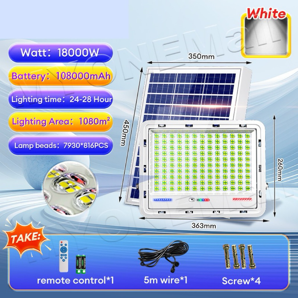 solar light outdoor lighting 18000W Solar Spotlight lampu solar IP68 ...