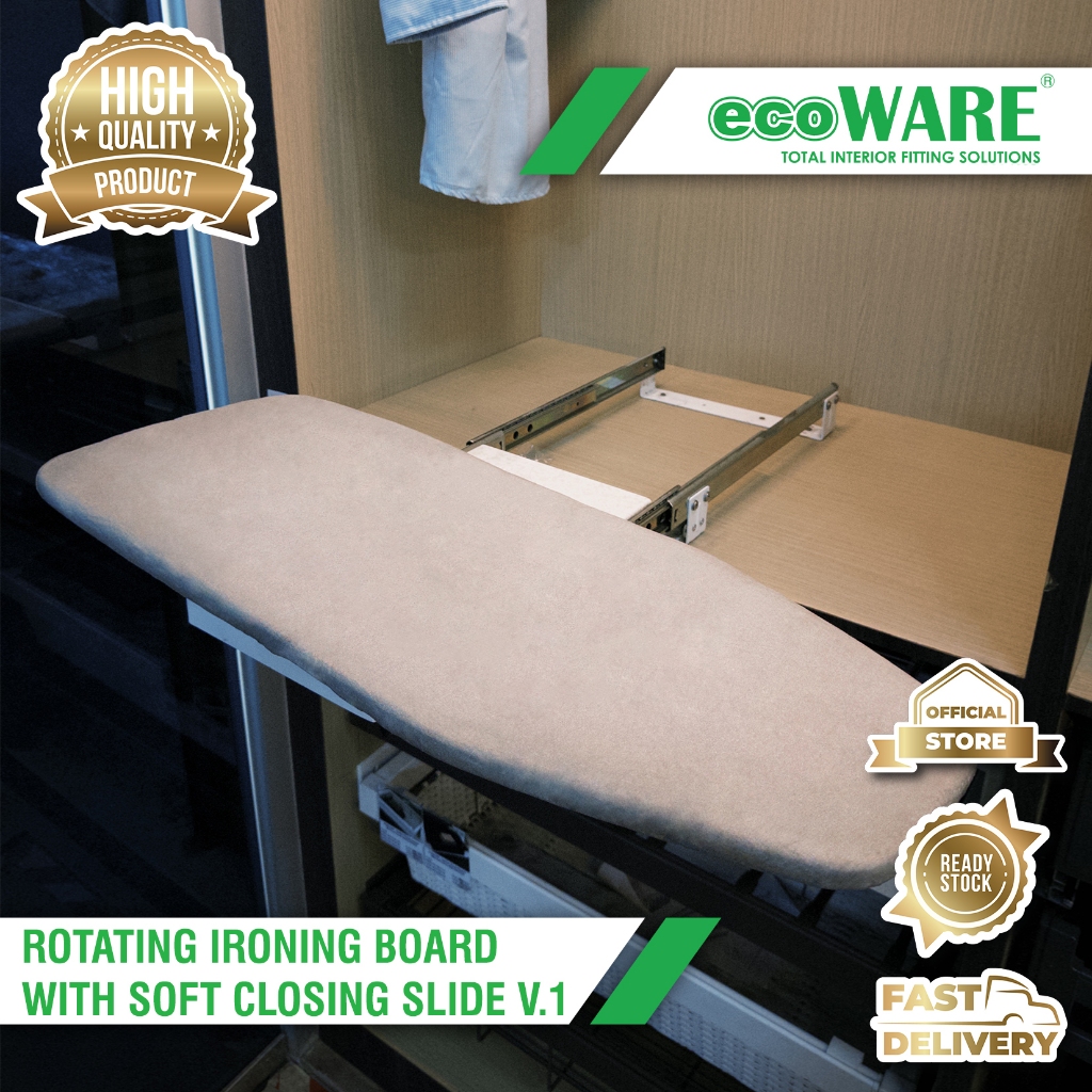ecoWARE Rotating Ironing Board With Soft Closing Slide V.1 Home Safe ...
