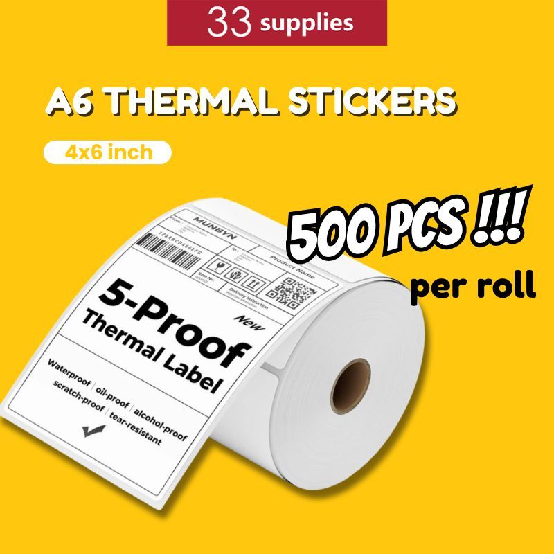 500pcs A6 Thermal Label Roll 100x150mm | AWB Airway Bill Shipping Print ...