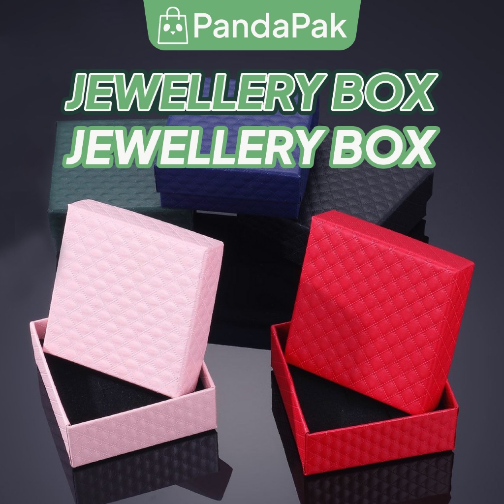 Kotak Barang Kemas PU Leather Diamond Texture Jewellery Box Organizer ...