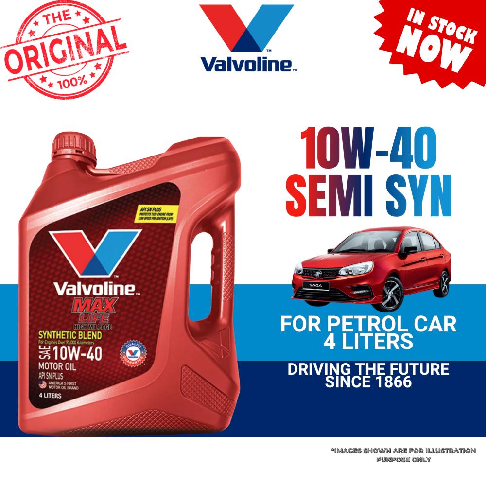 Valvoline MaxLife 10W-40 Engine Oil – Semi Synthetic High Mileage Motor ...