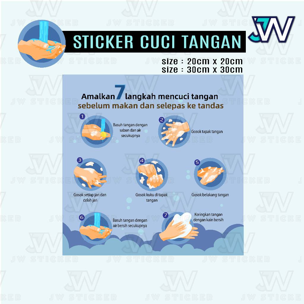 7 Langkah Cuci Tangan 7 Step Wash Hand Sign Tandas Toilet Male Female ...