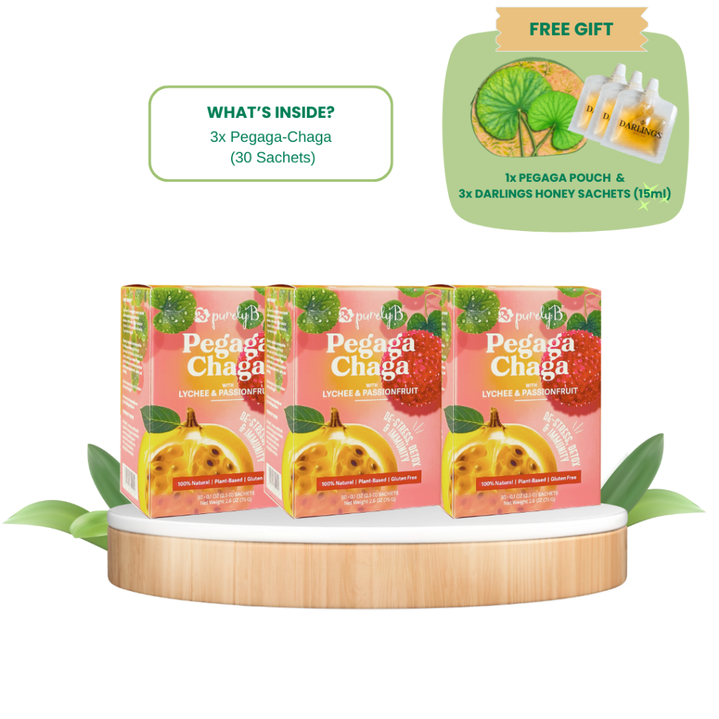[ FREE POUCH + HONEY] Pegaga-Chaga (30 Sachets X 3 boxes) Pegaga (Gotu ...