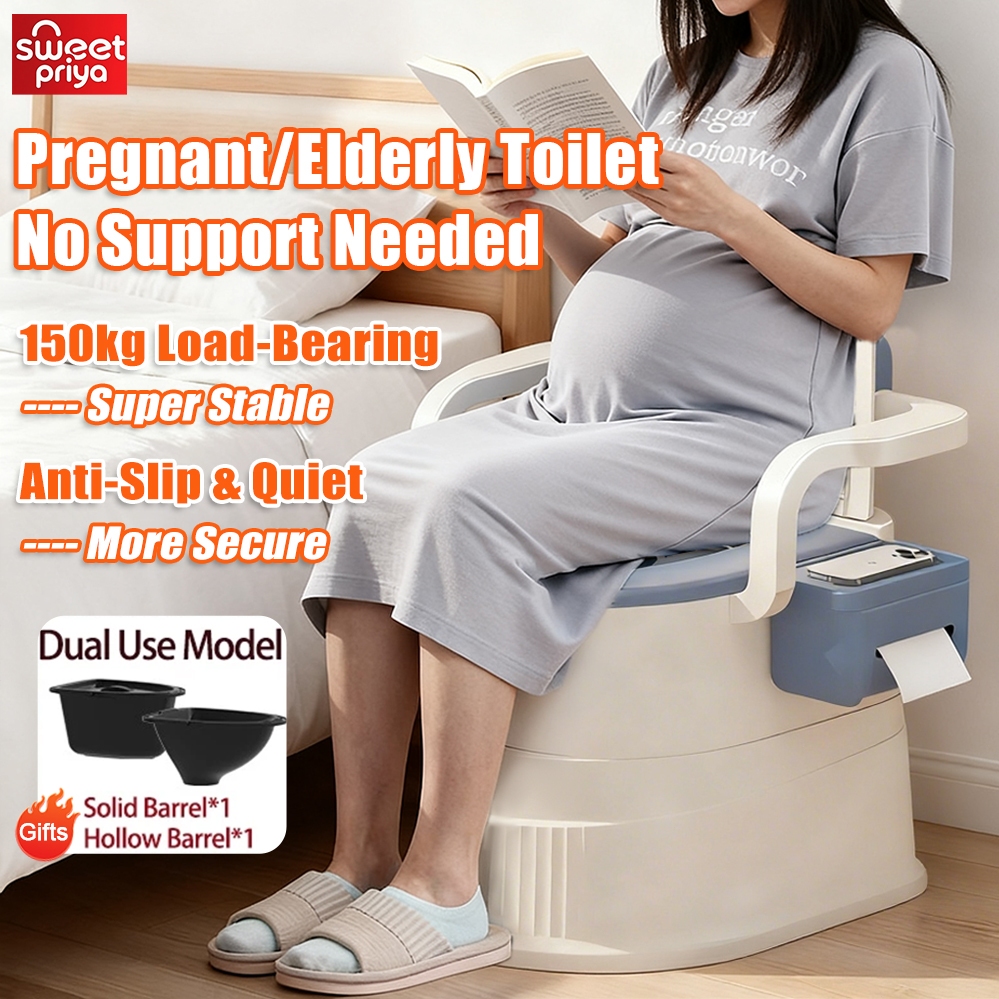 Portable Elderly Toilet Bowl Pregnant Women Adult Home Indoor Room ...