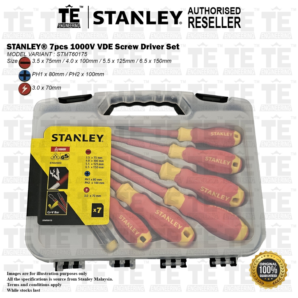 STANLEY 7pcs 1000Volt VDE Screw Driver Set STMT60175 | Shopee Malaysia