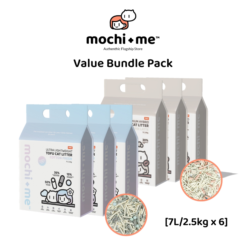 mochi + me® Value Bundle Pack Tofu Cat Litter [7L/2.5kg x 6] | Shopee Malaysia