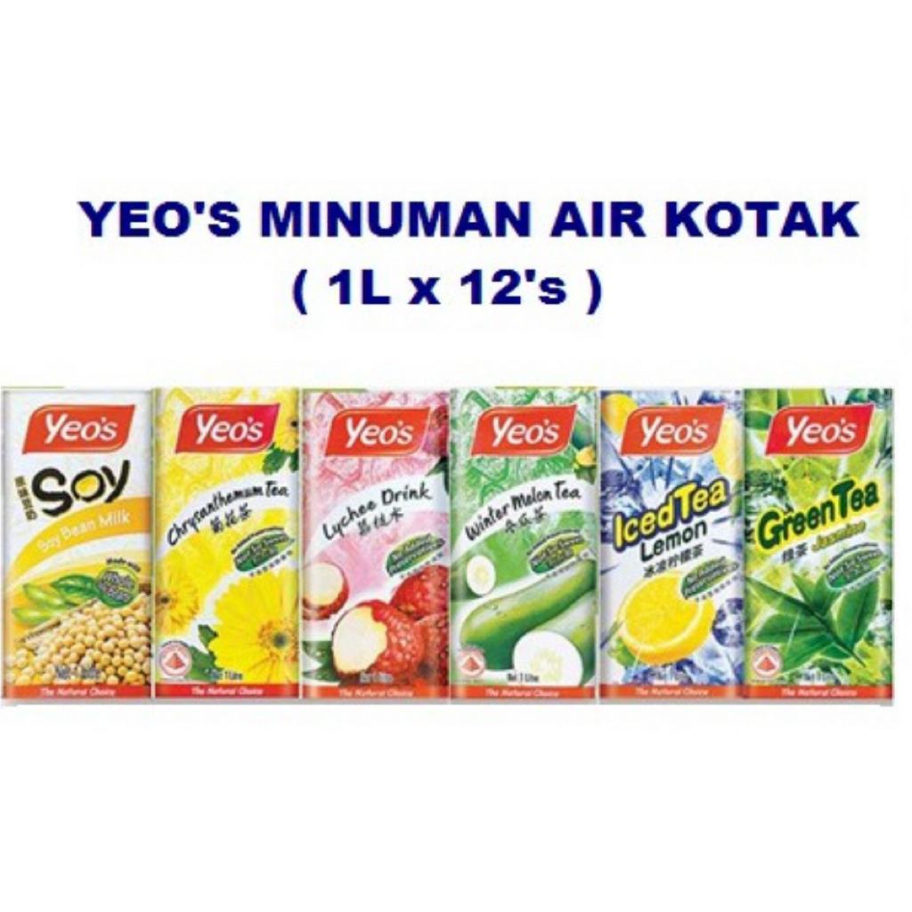 YEOS Air Kotak 12*1L SUSU SOYA/Teh Bunga/Laici | Shopee Malaysia
