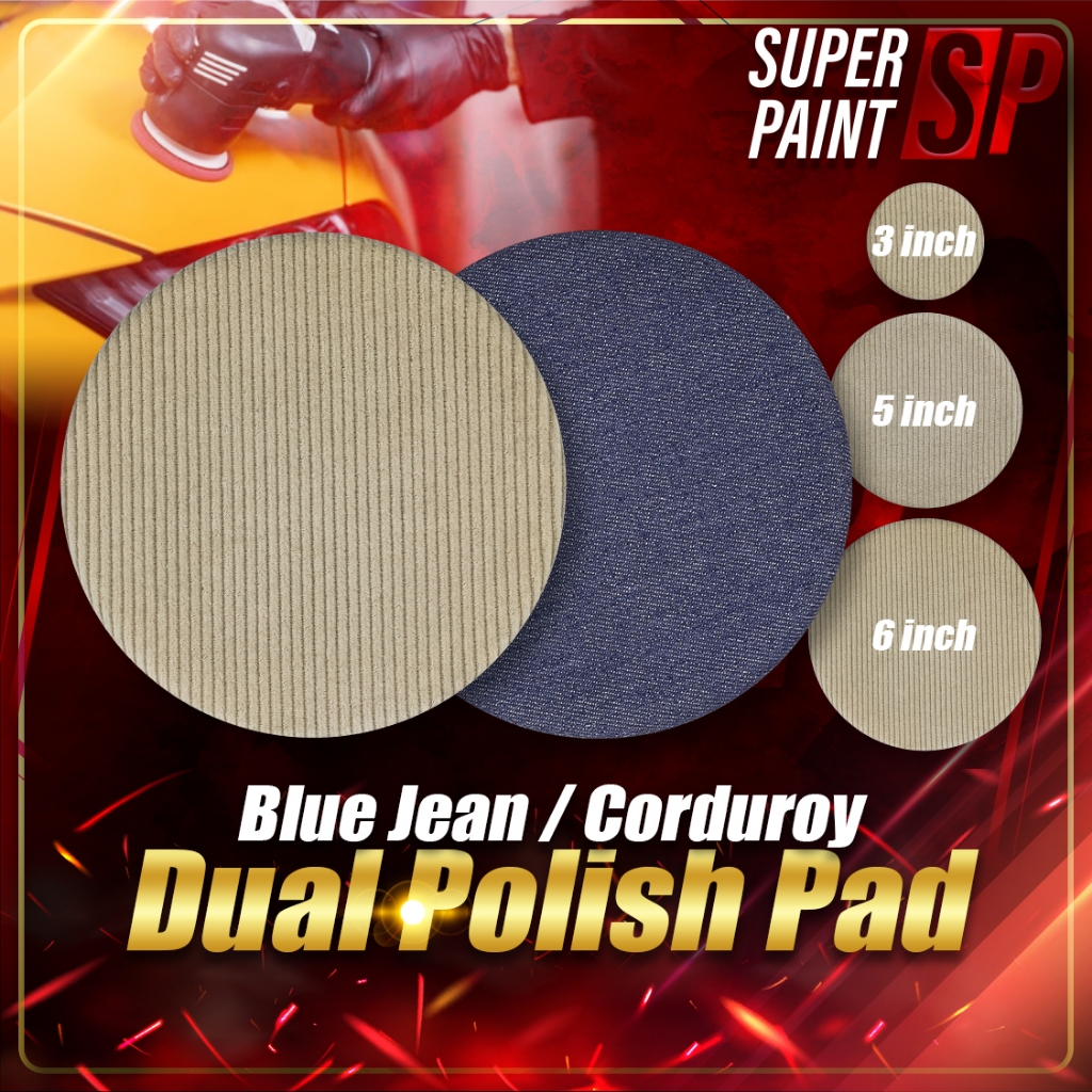 3" 5" 6" Cover Edge DA Dual Action Polish Pad Corduroy / Blue Jean ...