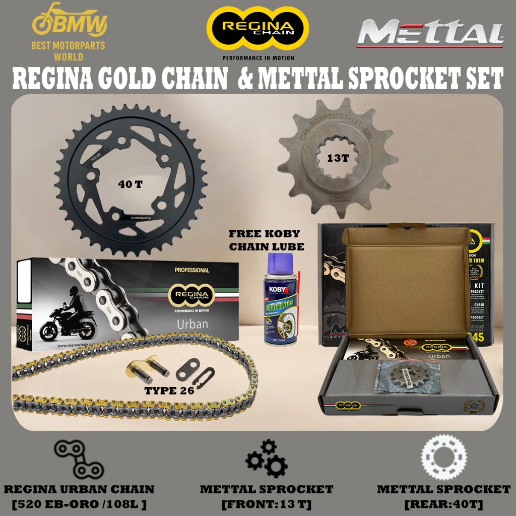 CHAIN SPROCKET KIT SUZUKI GIXXER 250 / V-STROM SX 250｜REGINA 520 EB-ORO ...