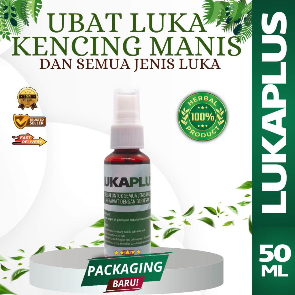 FREE SHIPPING | LukaPlus 50ml | Merawat Luka Kencing Manis, Luka Kronik ...