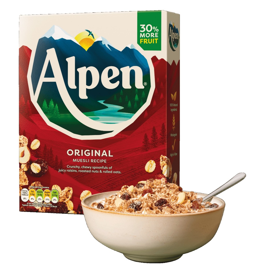 Alpen Original Muesli Juicy Raisins, Roasted Nuts and Rolled Oats 550g ...