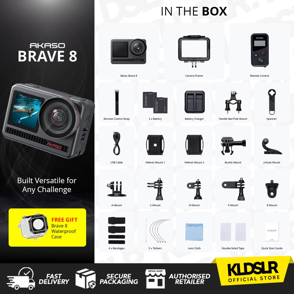 AKASO Brave 8 - Action Camera | 4K60fps Video | 48MP Image | 8K Time ...