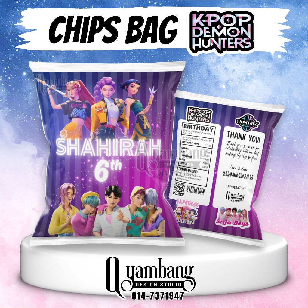 CHIPS BAG KPOP DEMON HUNTERS / PARTY BAG - 1 PACK (10pcs) - Glossy A5 ...