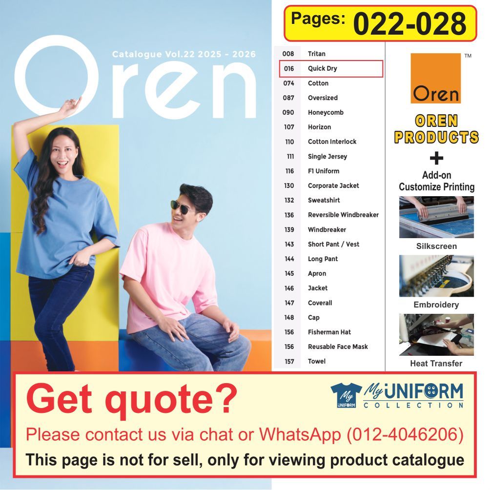 (022-028) Katalog Oren, Percetakan logo tersuai / Oren Sport Catalogue ...