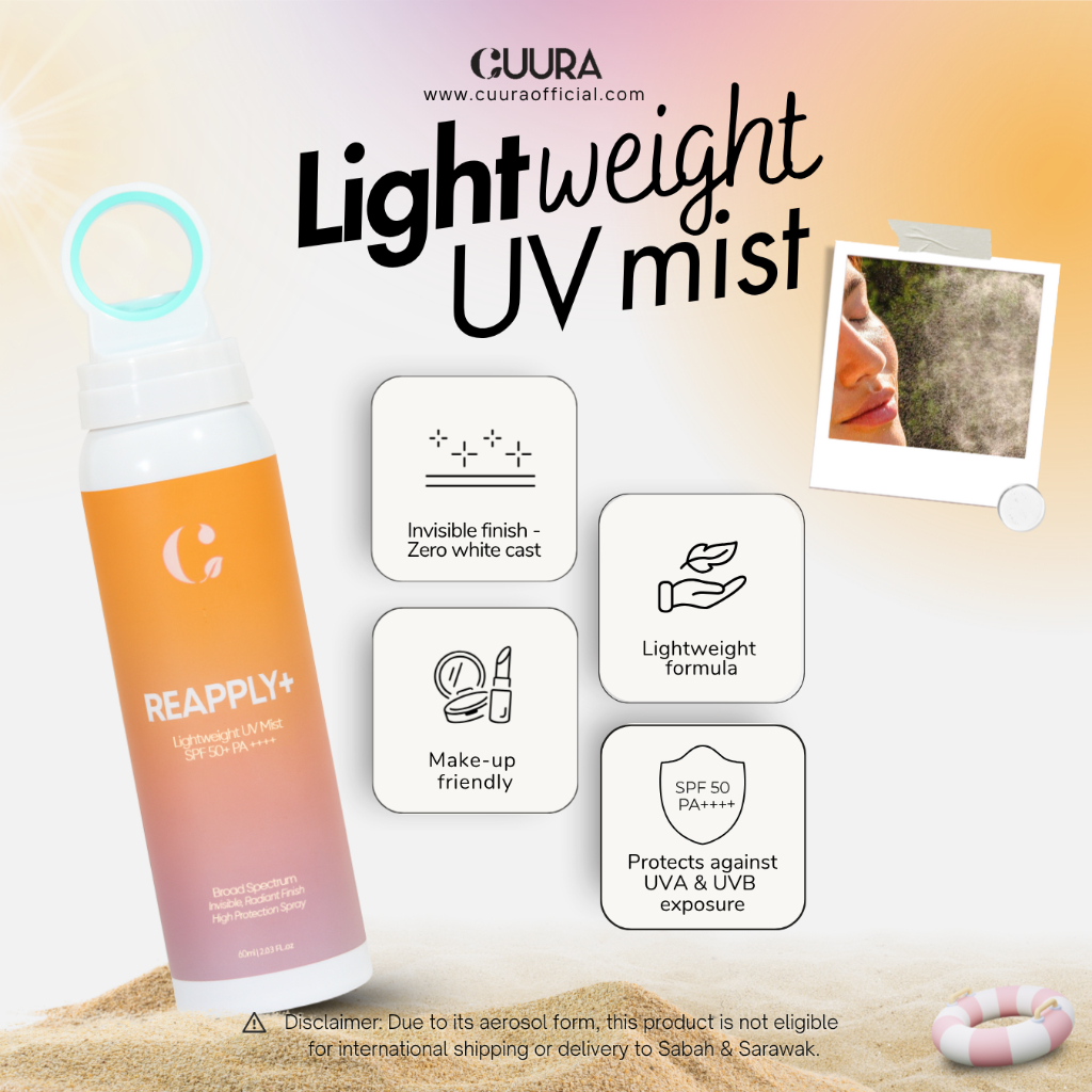 CUURA NEW Reapply+ All-Day Protection Invisible UV Mist | Shopee Malaysia
