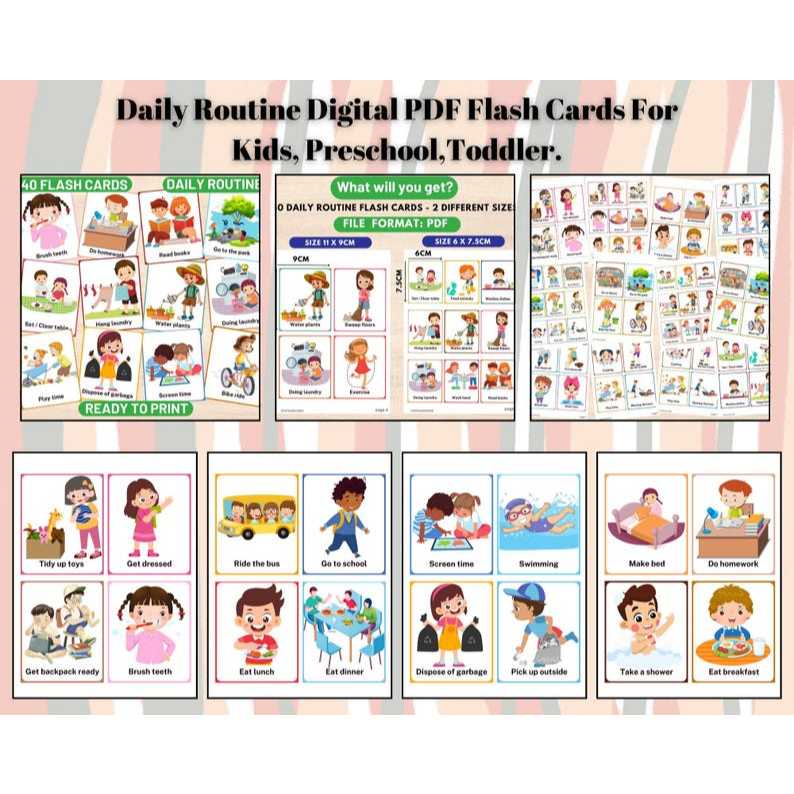 N062- [PDF] Daily Routine Digital Flash Cards, Preschool, Kid Daily ...