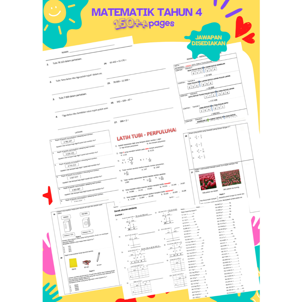 PDF | Latihan Matematik Tahun 4 5 6 | Mathematics for Standard 4 5 6 ...