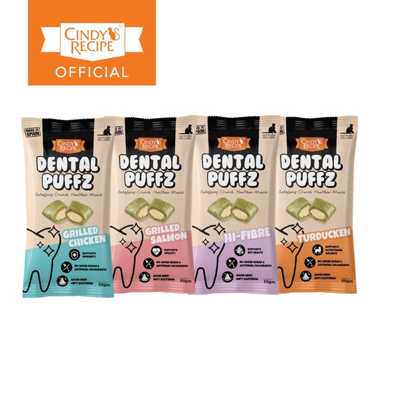 Cindy's Recipe Dental Puffz CatTreats Assorted (60g) | Shopee Malaysia