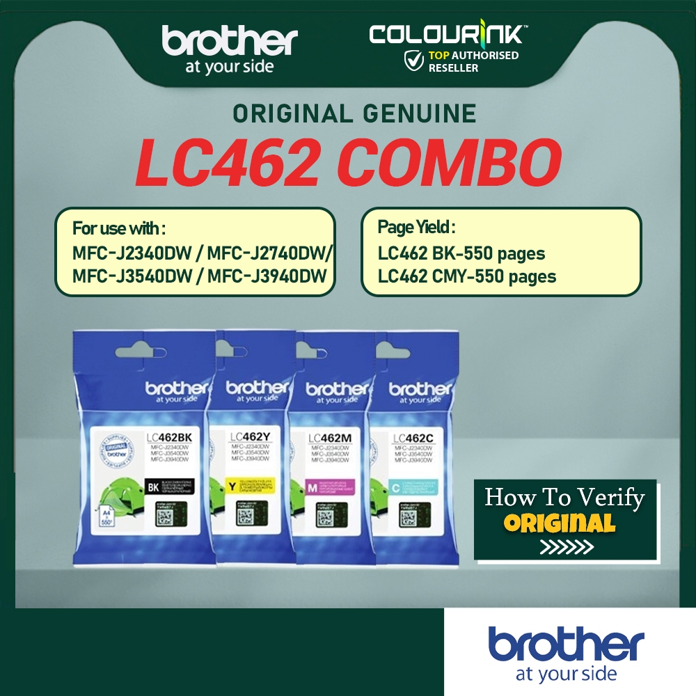 Brother LC462 Cyan Magenta Yellow Black Original Ink Cartridge MFC ...