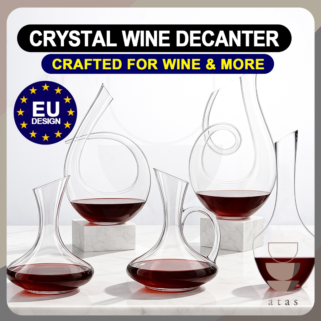 ATAS European Glass Wine Decanter Server 1500ml Transparent Bottle U ...