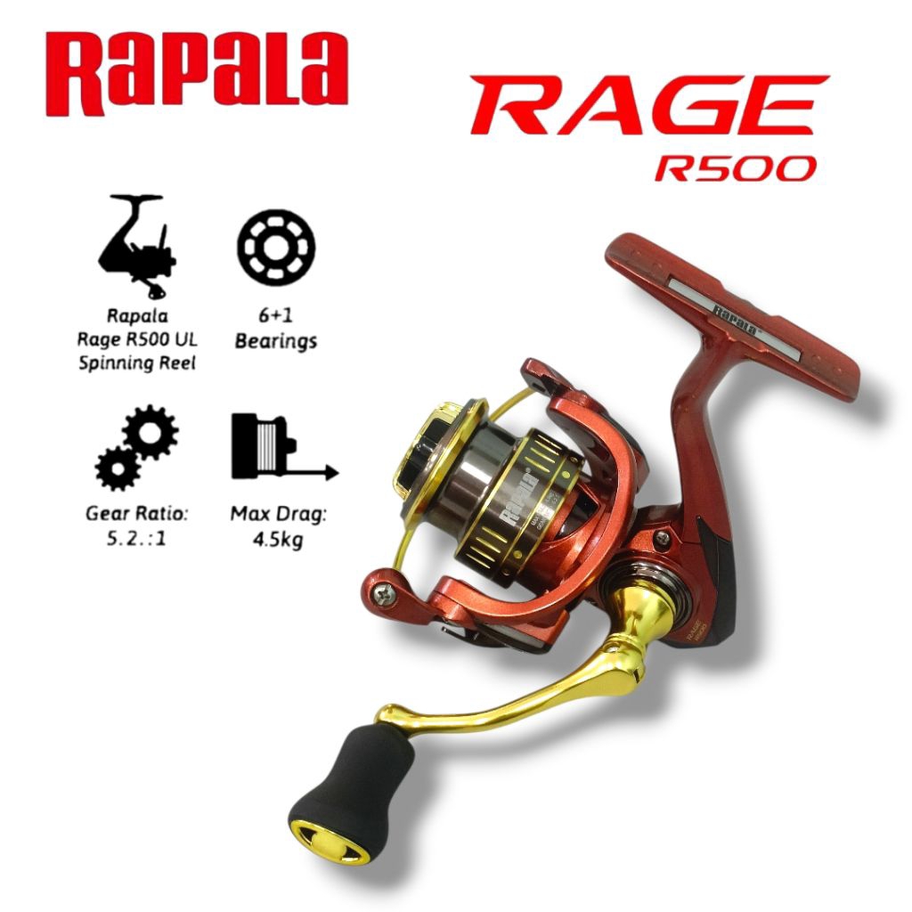 RAPALA RAGE R500 UL SPINNING REEL (MESIN PANCING) | Shopee Malaysia