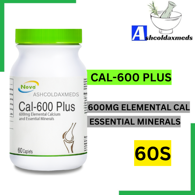Nova Cal-600 Plus 60 Caplets (600mg Elemental Calcium and Essential ...