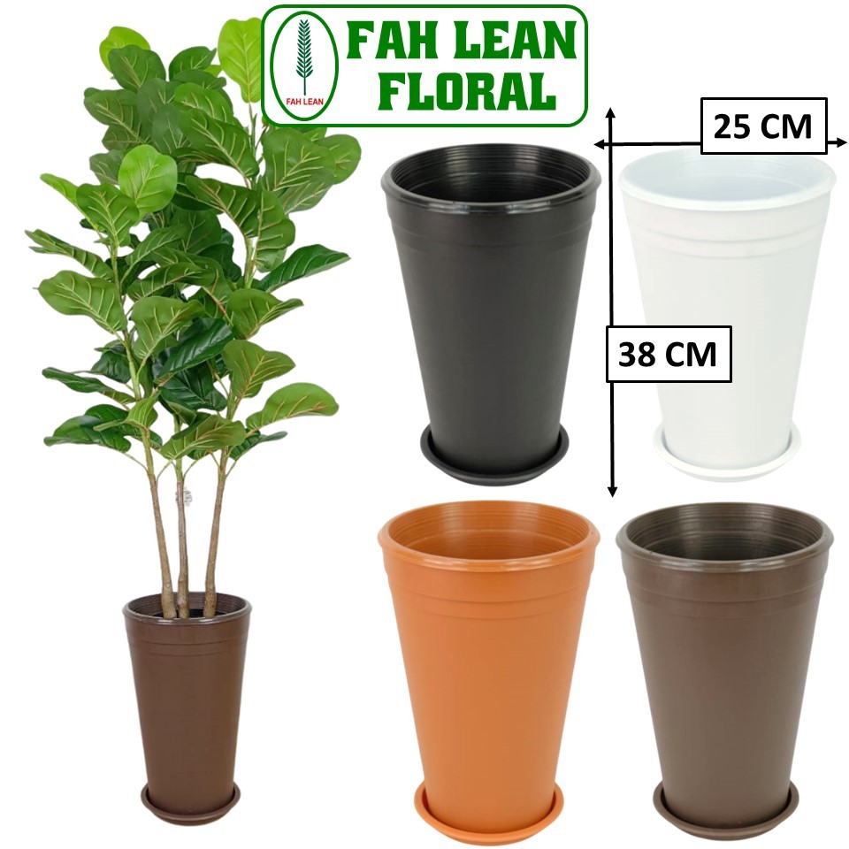 Plastic Pot Tree Pasu Bunga Hiasan Pasu Besar Plastic Berkaki Tinggi ...