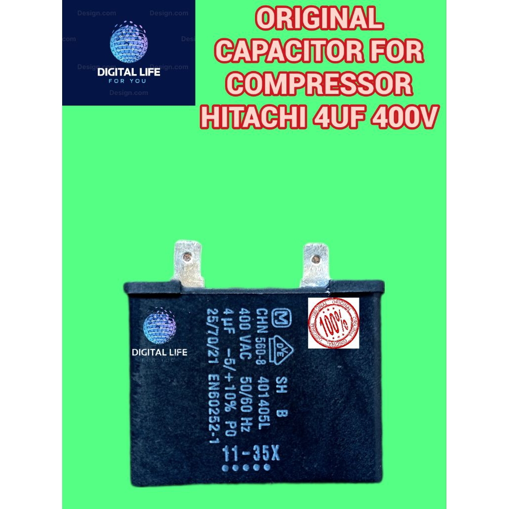 ORIGINAL CAPACITOR FOR COMPRESSOR HITACHI 4UF 400V | Shopee Malaysia