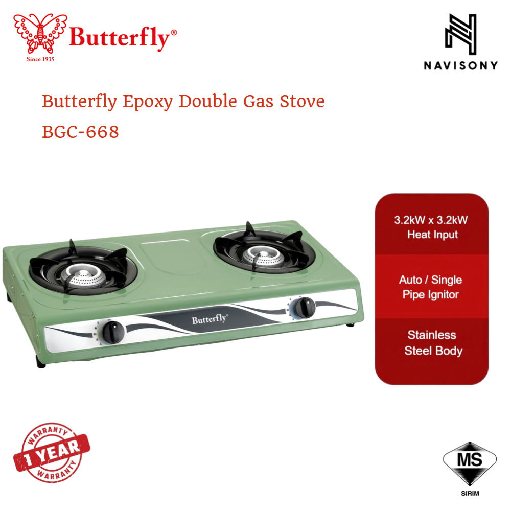 Butterfly Panggul Epoxy Double Gas Stove BGC-668/ SIngle Gas Stove BGC ...