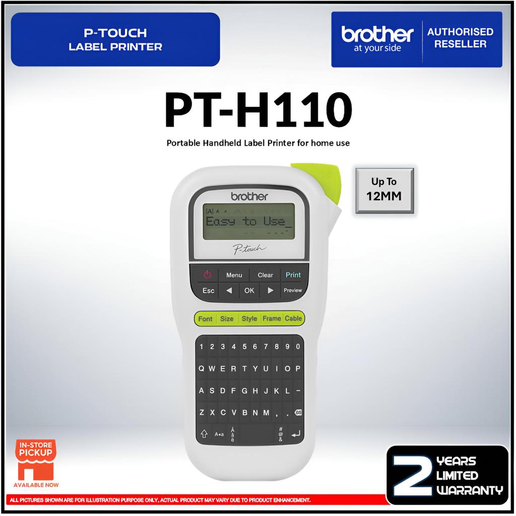Brother PT-H110 Portable Handheld Label Printer - For Home Office ...
