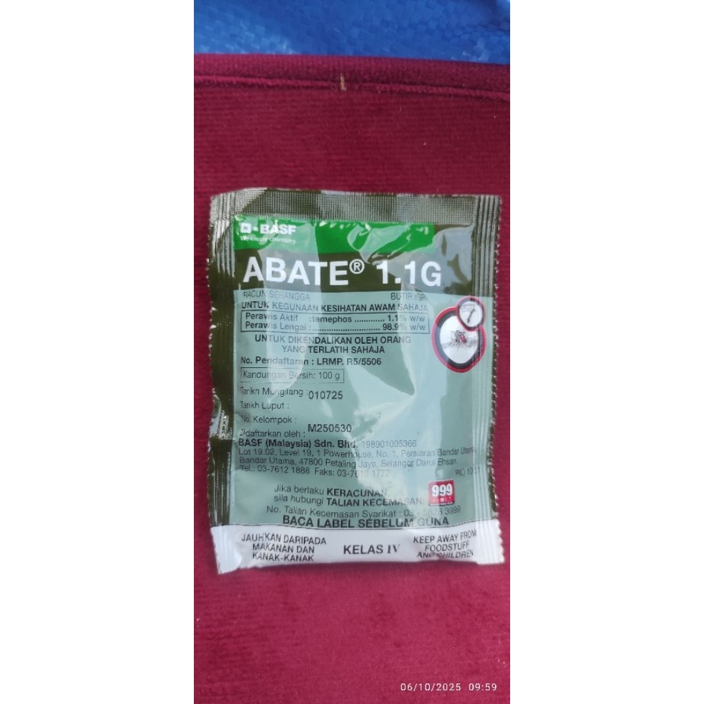 ubat Jentik-Jentik Racun Serangga Nyamuk Larva Bait 1.1 G (New ...