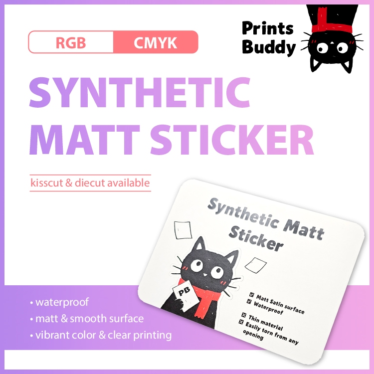 [Print-Own-Design] Waterproof Synthetic Matt Sticker with Kiss-Cut ...