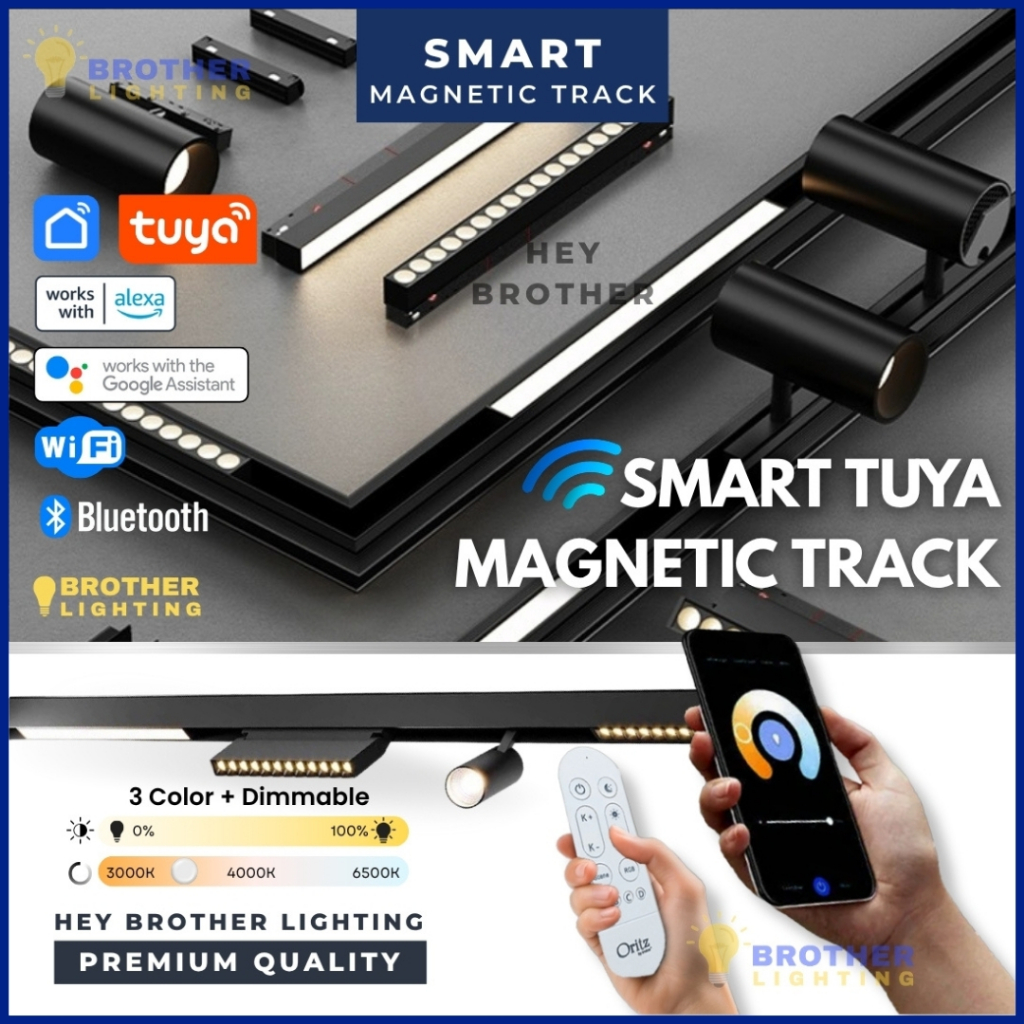 Smart Tuya LED Magnetic Track Light Magnet Pendant Lamp Grille Folding ...