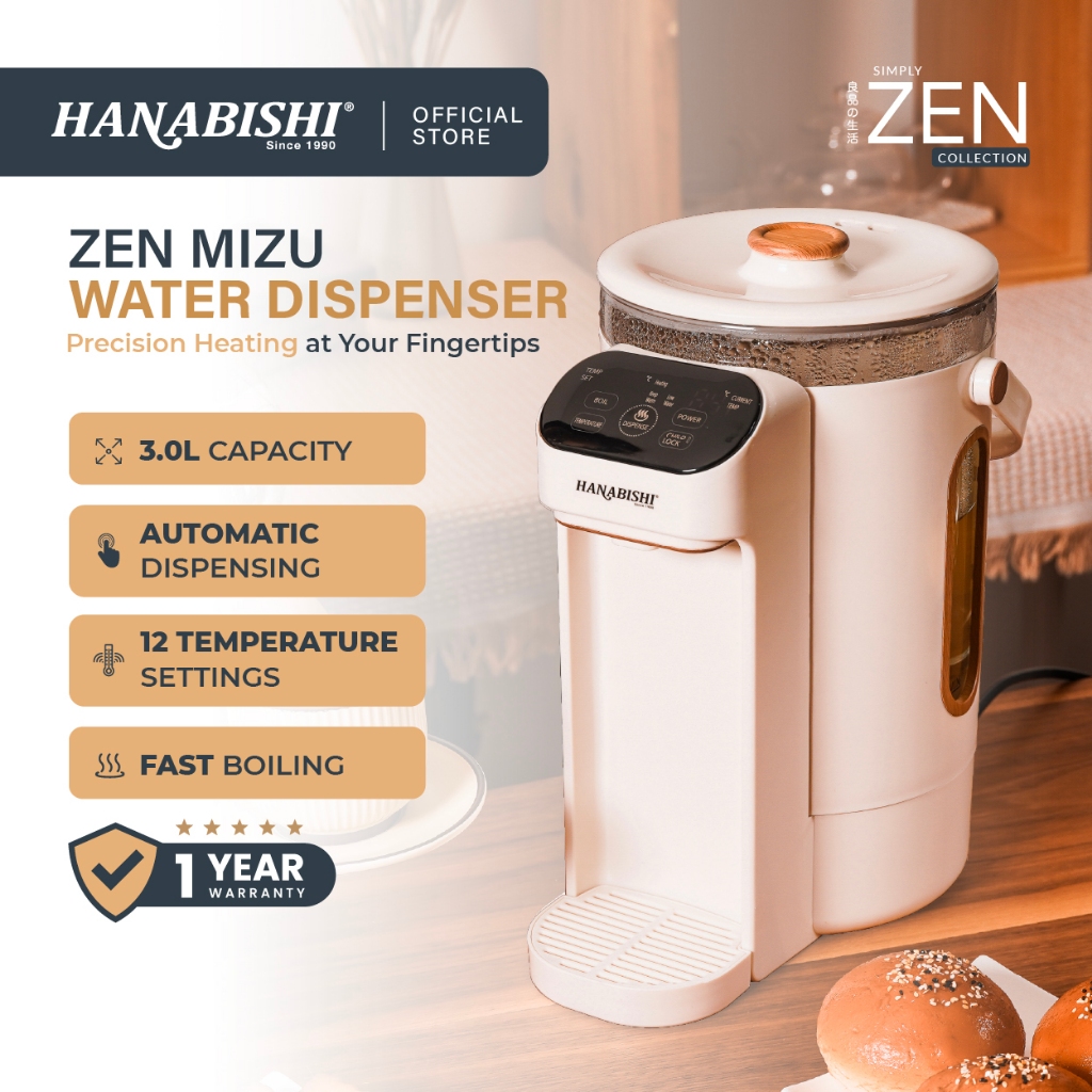 Hanabishi Zen Mizu Water Dispenser HA866WD | Japan Technology | Child ...
