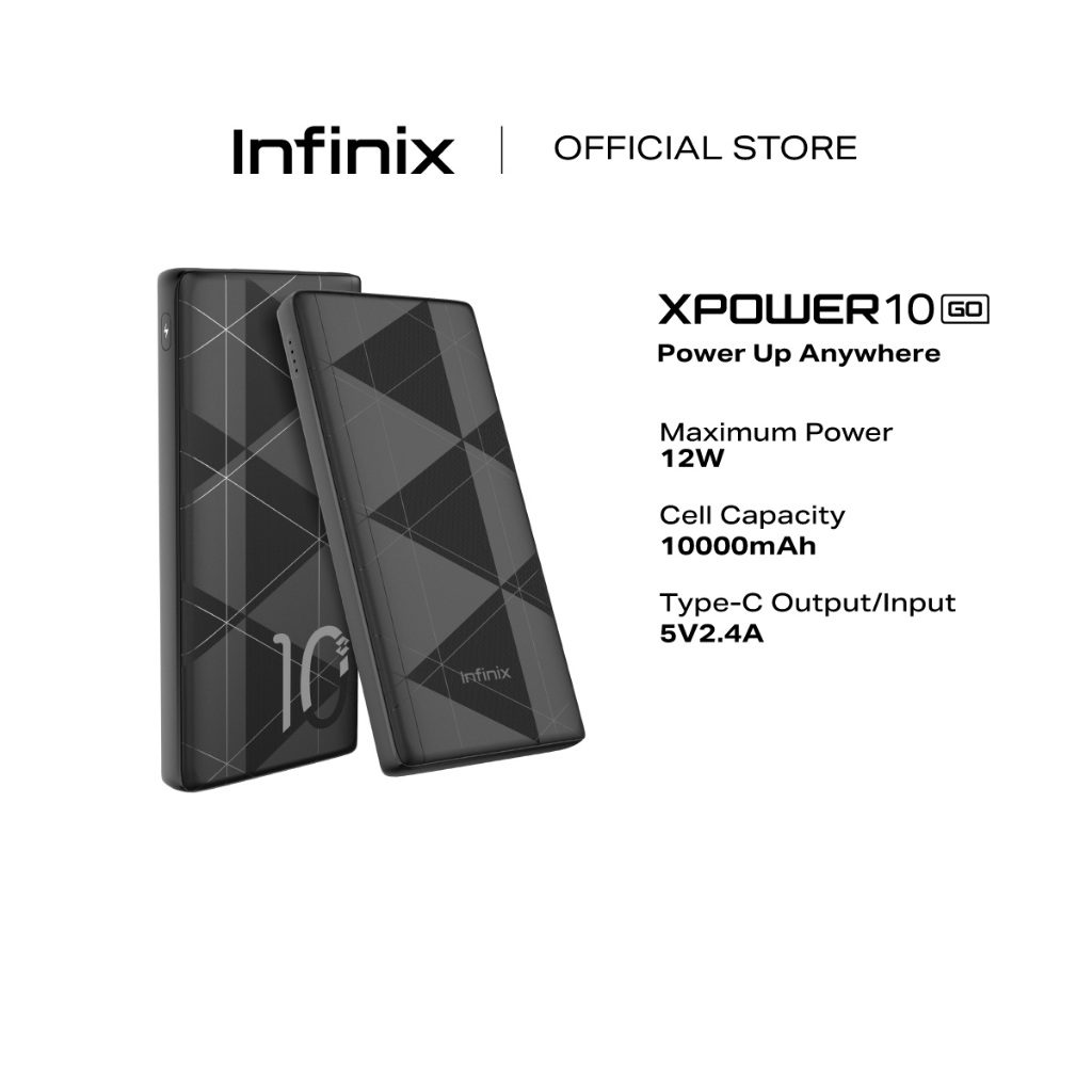 Infinix XP10 10000mAh Power Bank 12W Fast Charging | Dual USB & Type-C ...