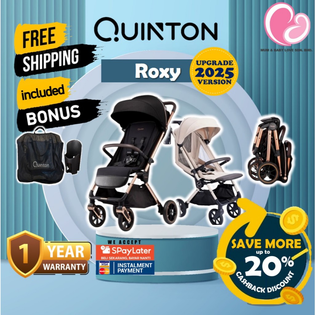 Quinton Roxy Stroller Baby Auto-Fold and Compact Size with Travel Bag ...