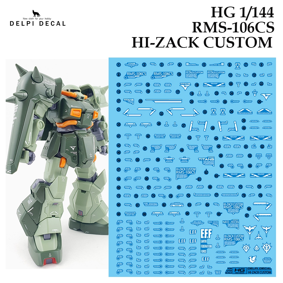 [DELPI DECAL] 594 HG 1/144 RMS-106CS HI ZACK CUSTOM [A.O.Z RE-BOOT VER ...