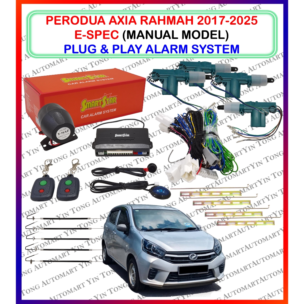 PERODUA AXIA RAHMAH 2017-2025 E-SPEC FOR MANUAL PLUG AND PLAY ALARM ...